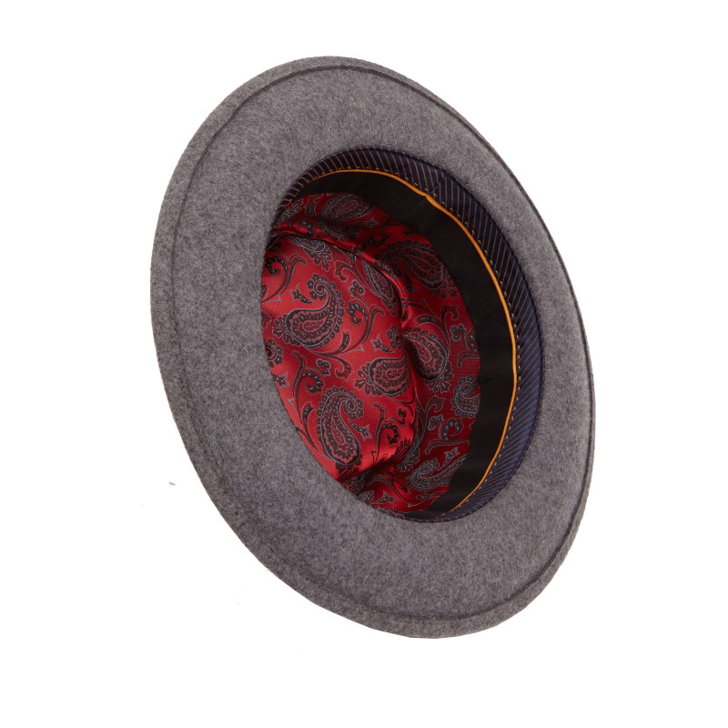 James Smoke Grey Milange Felt Wide Brim Wool Felt Fedora Hat | Dasmarca ...