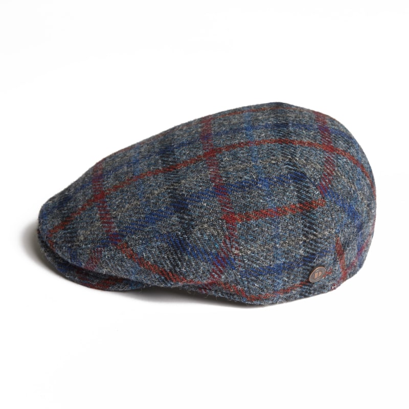 Justin Marine Blue Harris Tweed Flat Cap Made In Italy | Dasmarca Hats ...