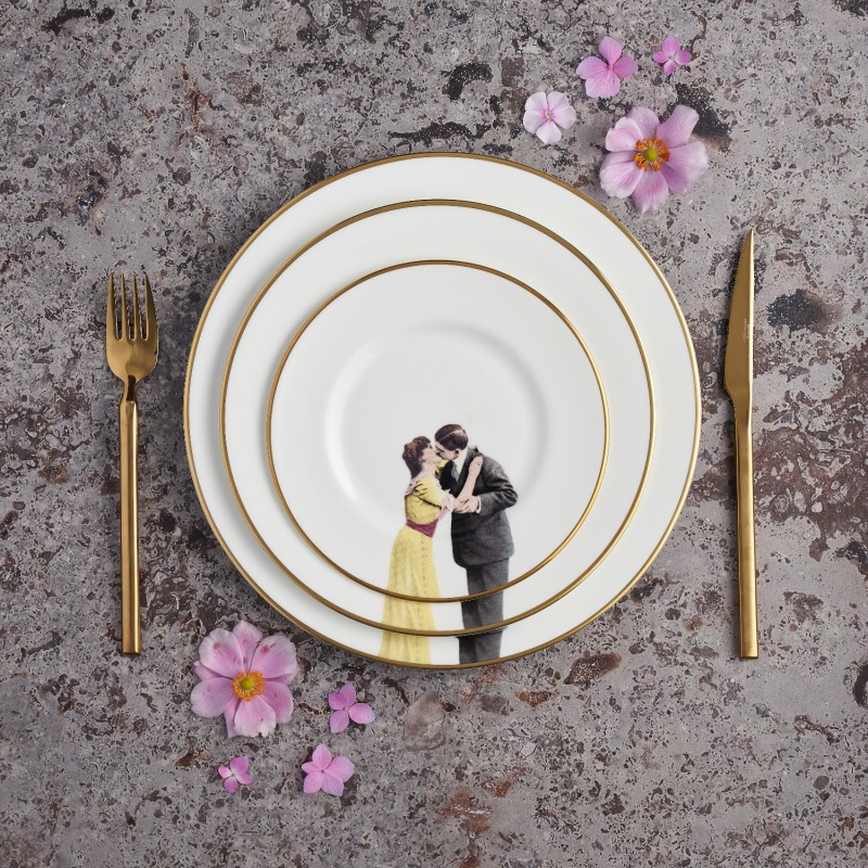 Kissing Couple Dinner Plate | Melody Rose London | Wolf & Badger