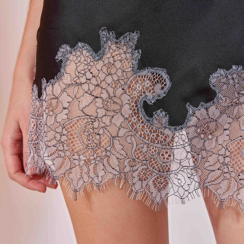 Lace Detailed Mini Dress - Black&White Lace | Avenue 8 | Wolf & Badger