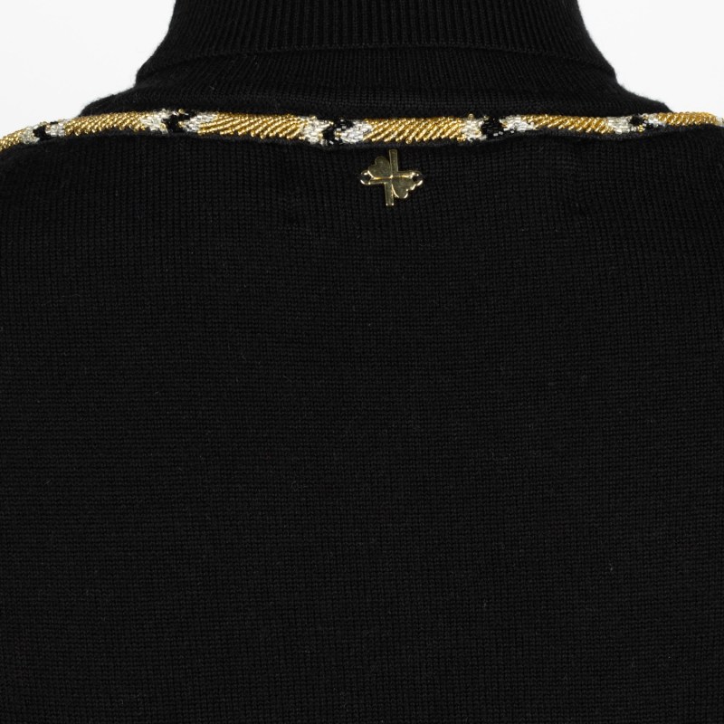 Laines Couture Wrap Gold Snake Embellished Knitted Roll Neck Jumper ...