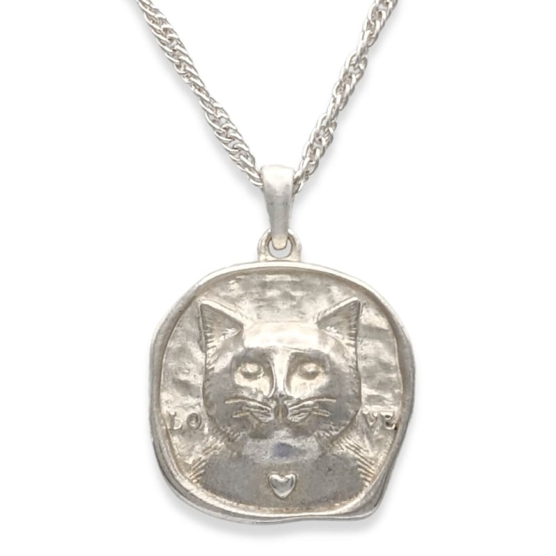 Lars Reversible Cat Coin Necklace, Sterling Silver | FRENVYRN | Wolf ...