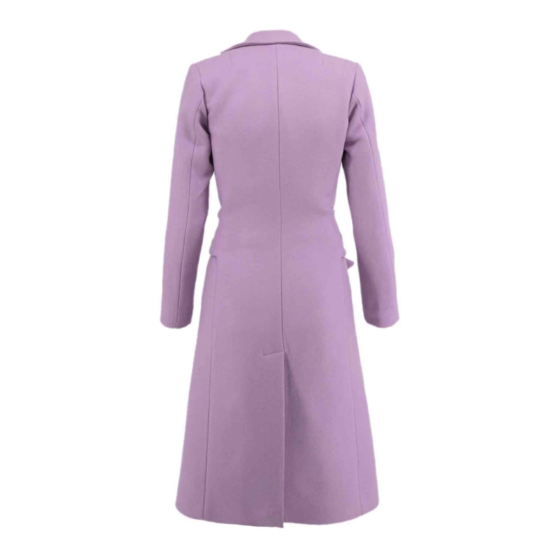 Lavender Midi Length Wool Coat With Bow | AVENUE No.29 Lavender Midi Length Wool Coat With Bow | AVENUE No.29