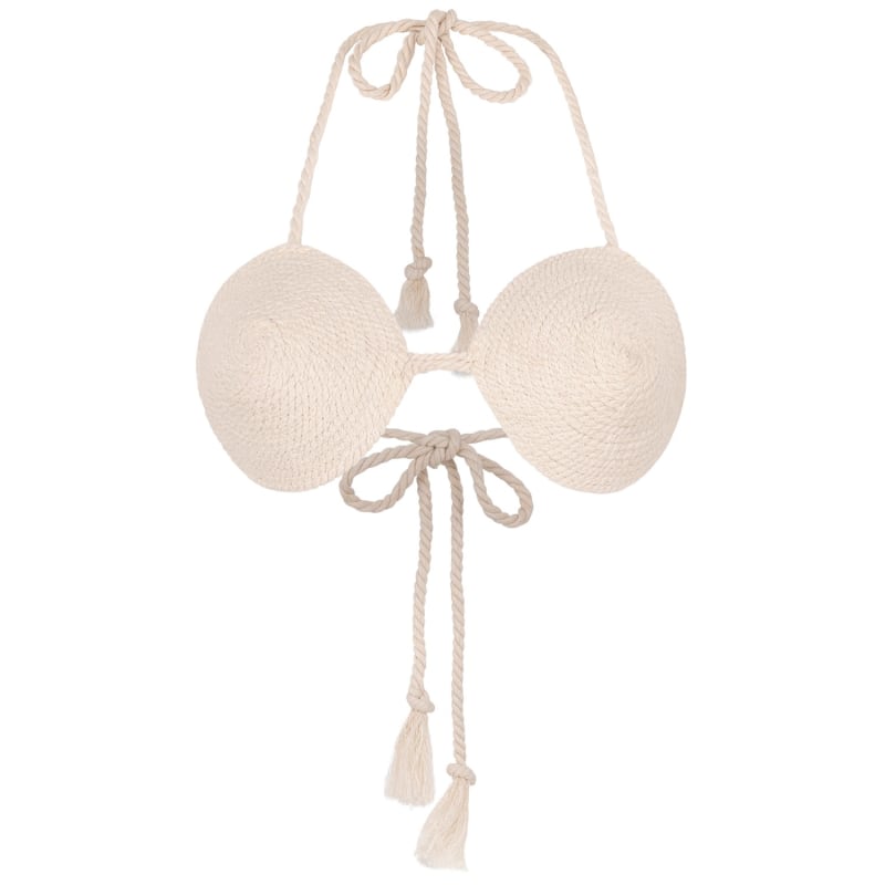 Leia Cotton Rope Bra Top In Off White | Brunna.Co | Wolf & Badger