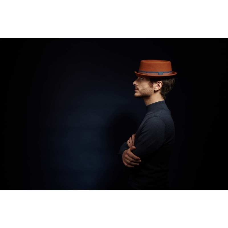 Leo Rust Orange Felt Skimpy Brim Short Brim Rude Boy Mod Style Porkpie ...