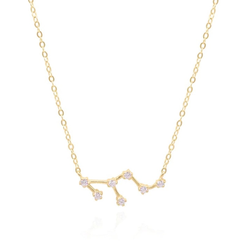 Leo Zodiac Constellation Necklace In Gold Gold Trip Wolf Badger