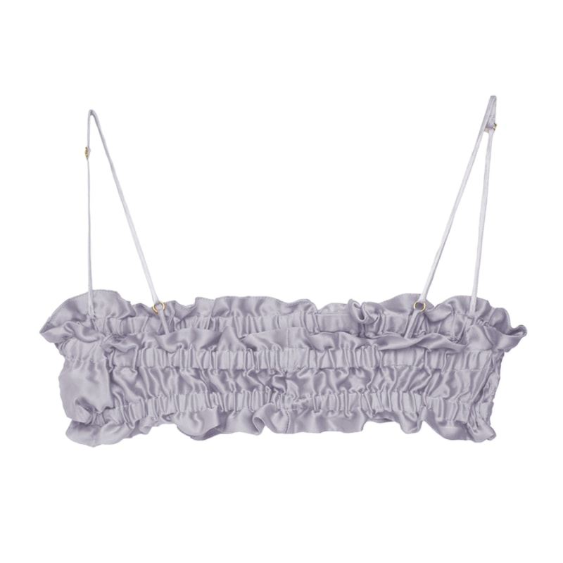 Silk Scalloped Bandeau Bra - Lilac | CREASE | Wolf & Badger