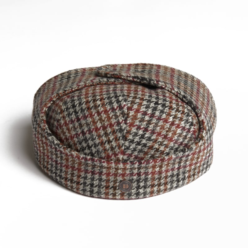 Logan Saddle Tweed Wool Checks Italian Cap With Earflaps Trapper ...