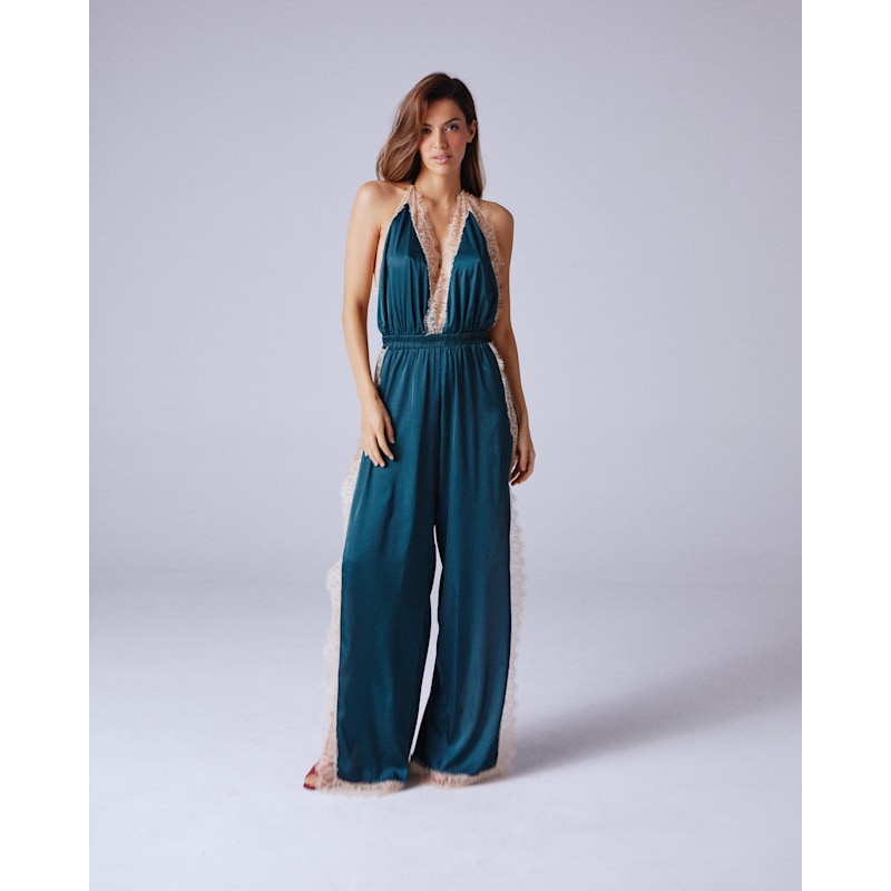 Long Open Leg Halter Neck Romper | Noblesse Oblige | Wolf & Badger