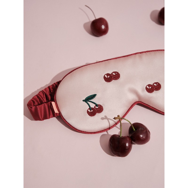 "Lost Cherries" Silk Sleep Eye Mask | Lost Pattern NYC | Wolf & Badger