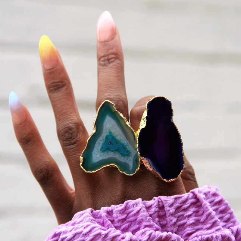Ultra Mega Green Gemstone Gold Statement Ring | YAA YAA LONDON | Wolf ...
