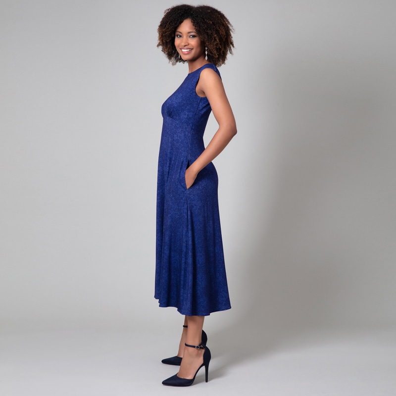 Luna Midi Dress With Pockets In Midnight Eclipse Blue | Alie Street ...