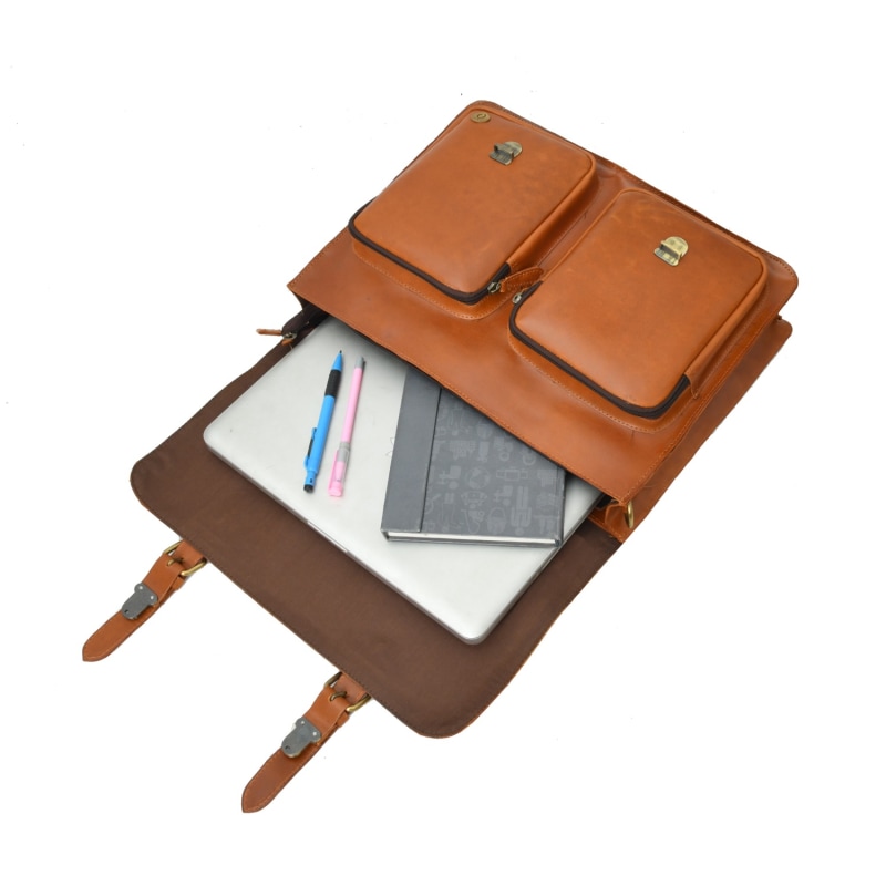 Madan Leather Messenger Laptop Bag | Dötch Leather | Wolf & Badger