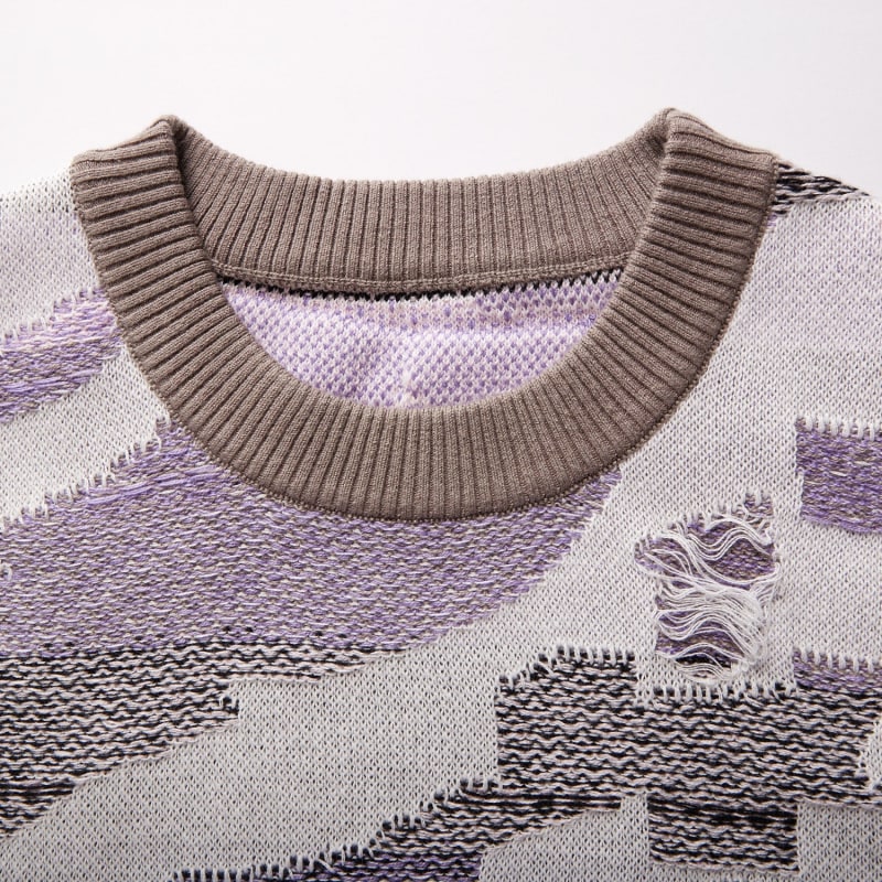 Fully Fashioning Malaya Inlay Knit Vest - Purple | Fully Fashioning ...