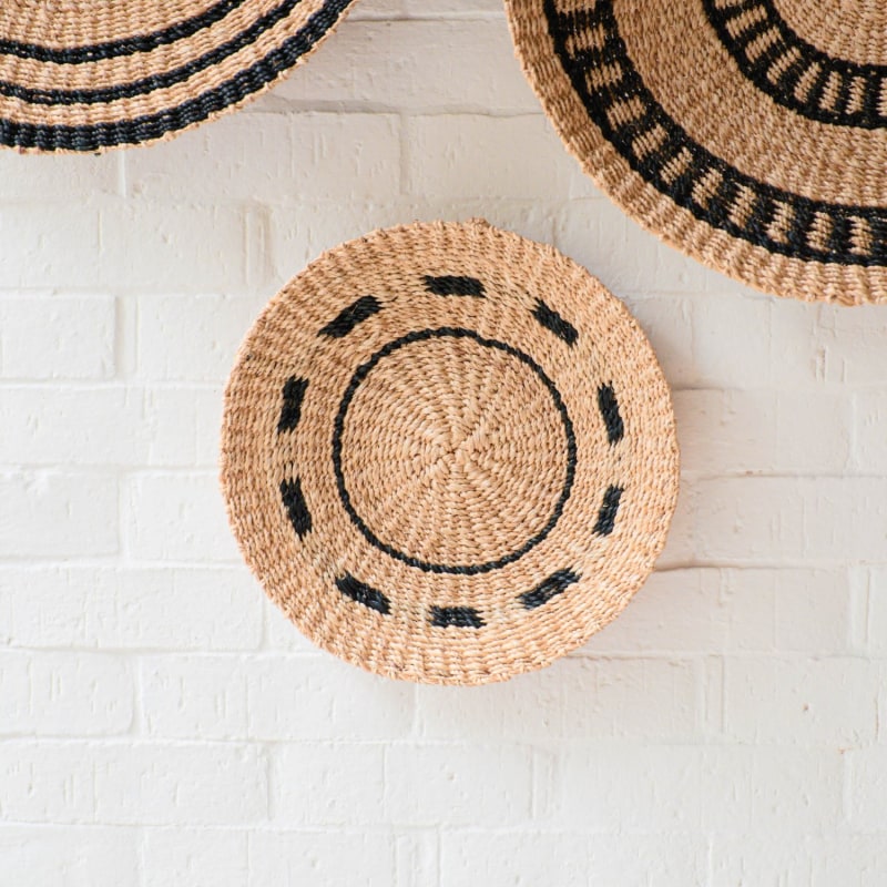 Medium Natural & Black Wall Baskets | LIKHÂ | Wolf & Badger