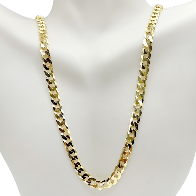 Mens Thick/Heavy 5.75Mm Gold Italian Miami Cuban Curb Chain Necklace ...