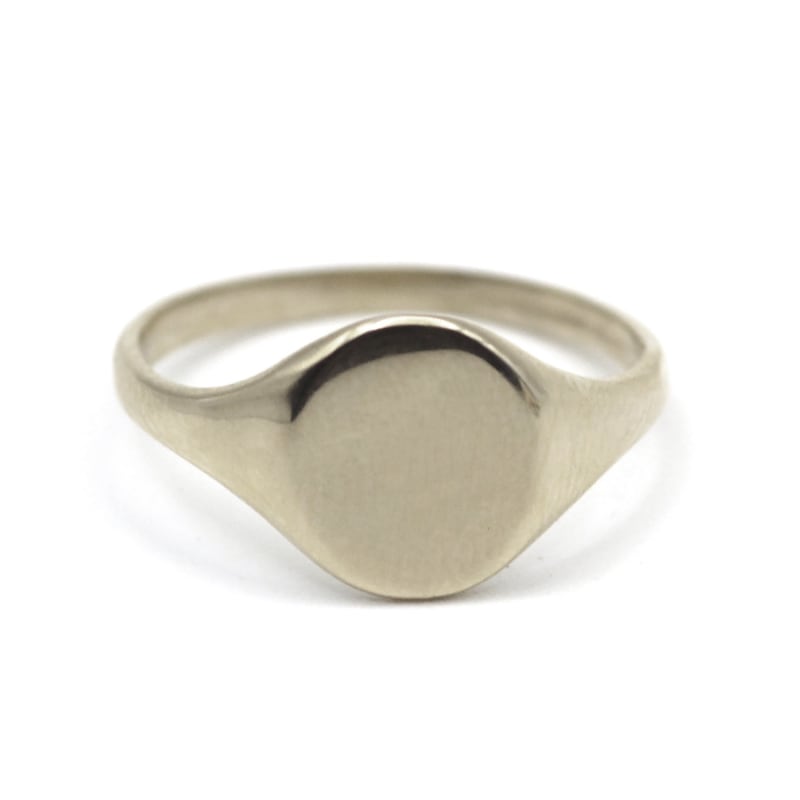 Modern Classic White Solid Gold Signet Ring | VicStoneNYC Fine Jewelry ...