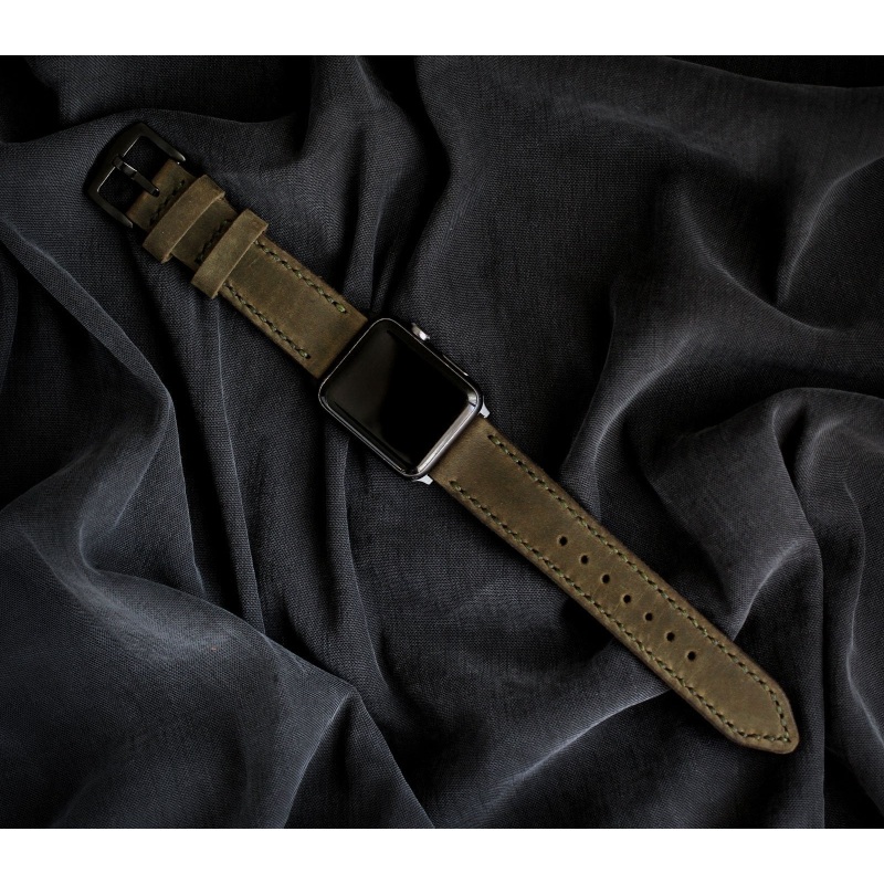 Custom Made Apple Watch Strap - Antique Green | Roarcraft | Wolf & Badger