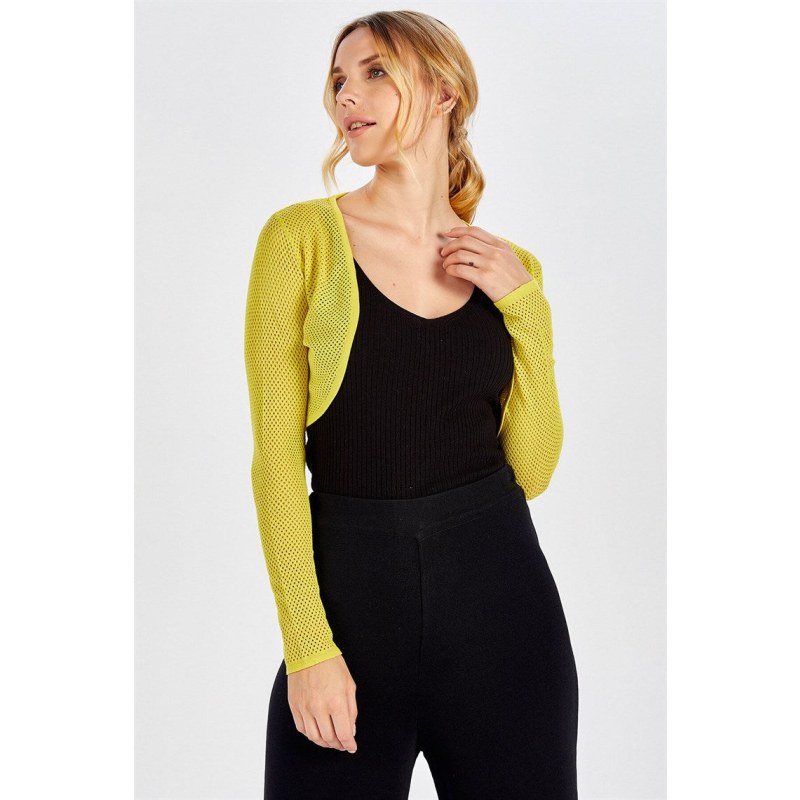 Butterfly Fishnet Knit Bolero In Yellow | Peraluna | Wolf & Badger