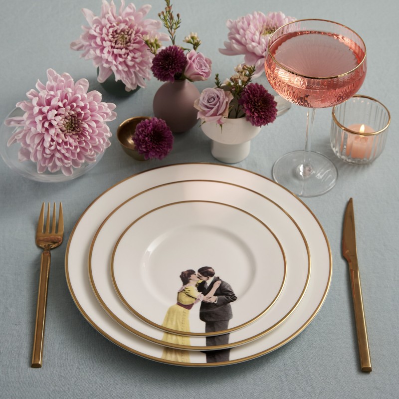 Kissing Couple Dinner Plate | Melody Rose London | Wolf & Badger