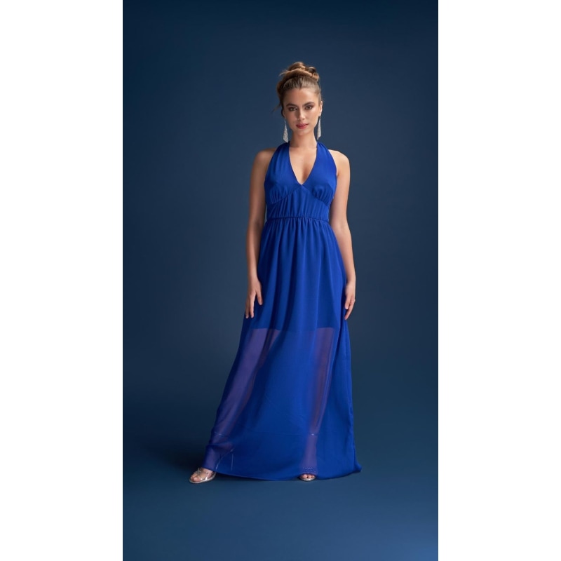 Odette Halter Full Length Dress In Cobalt Blue | Deer You | Wolf & Badger