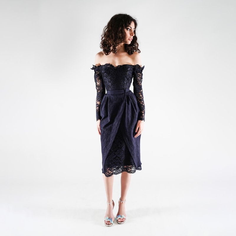 Off-Shoulder Lace Bustier Dress | RUA & RUA | Wolf & Badger