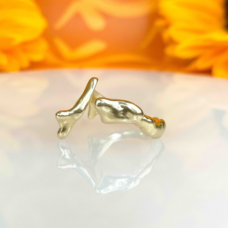 Open Drip Ring In Gold | 14K Yellow Gold | Karen Kriegel | Wolf & Badger