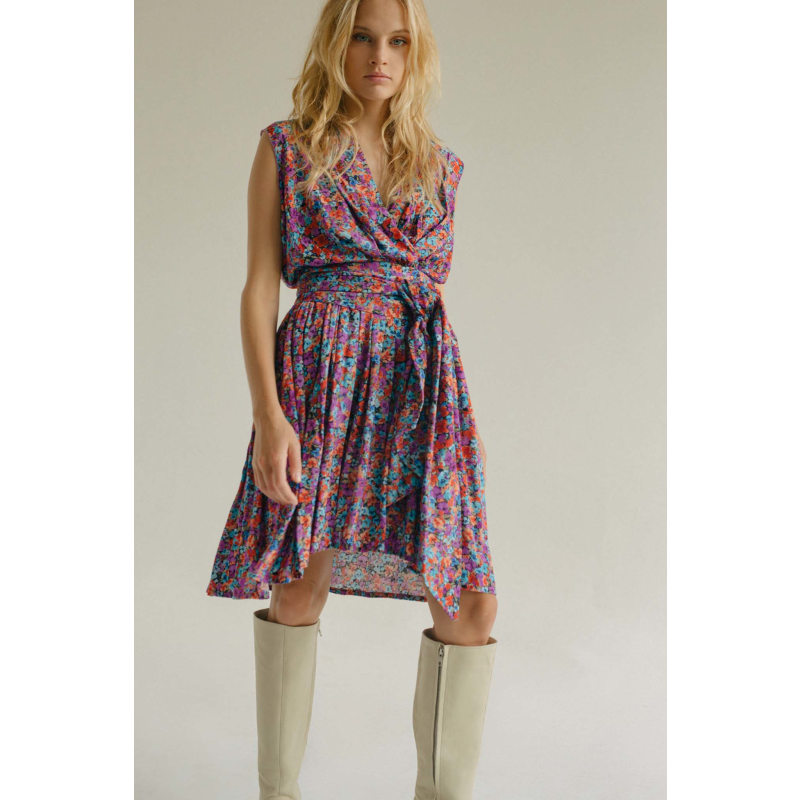 The Point Dress Short Floral Explosion Raspberry | STATE OF GEORGIA ...