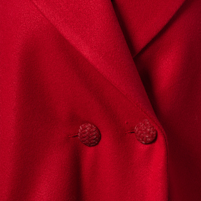 Winter Wool Cape Coat With Buttons In Raspberry Color | Nikka Place ...