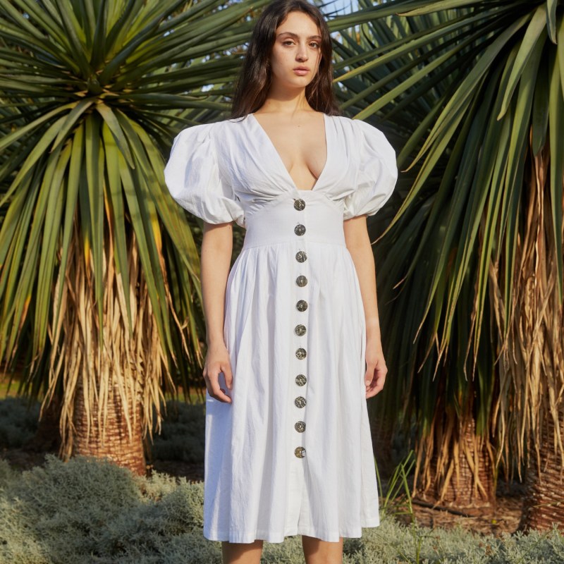 The Jaime Midi Dress In White | STATE OF GEORGIA | Wolf & Badger