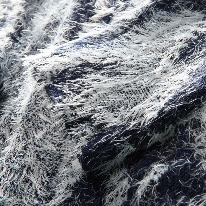 Fully Fashioning | Paris Floating Stitch Knit Navy White Coat Cardigan ...