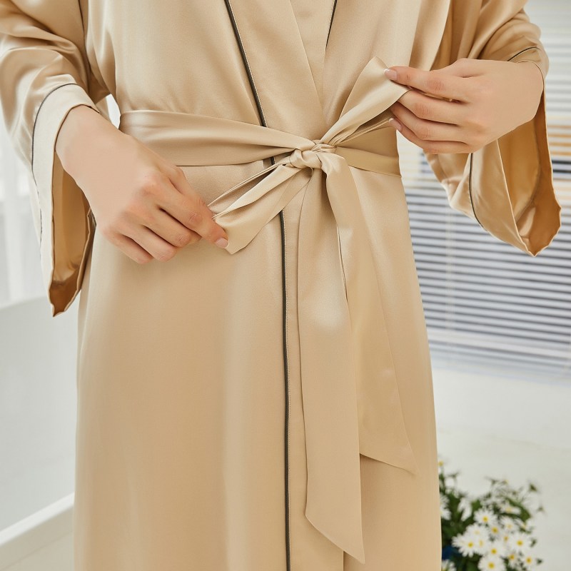 Pure Silk Kimono Robe And Slip Dress Gift Set - Beige | Soft Strokes ...