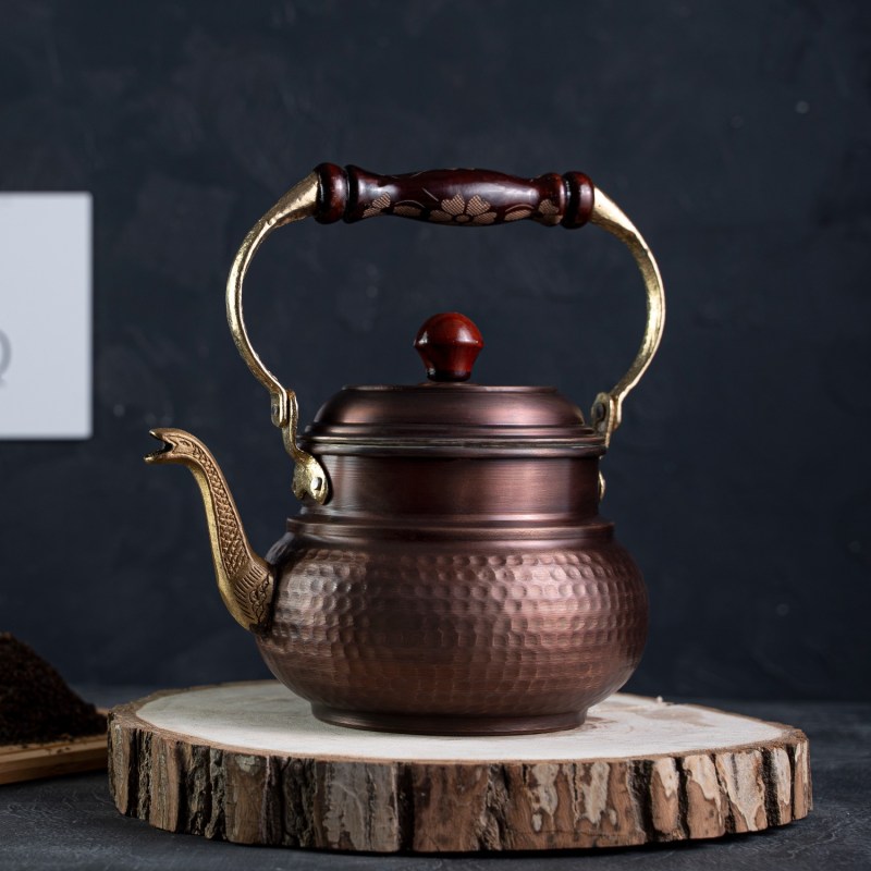 Patina Dark Solid Copper Teapot - Copper Kettle Kitchen Utensil Dark ...