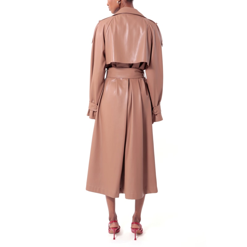 Paulin Milk Chocolate Vegan Leather Trench Coat | AGGI by HALEWSKI | Wolf & Badger