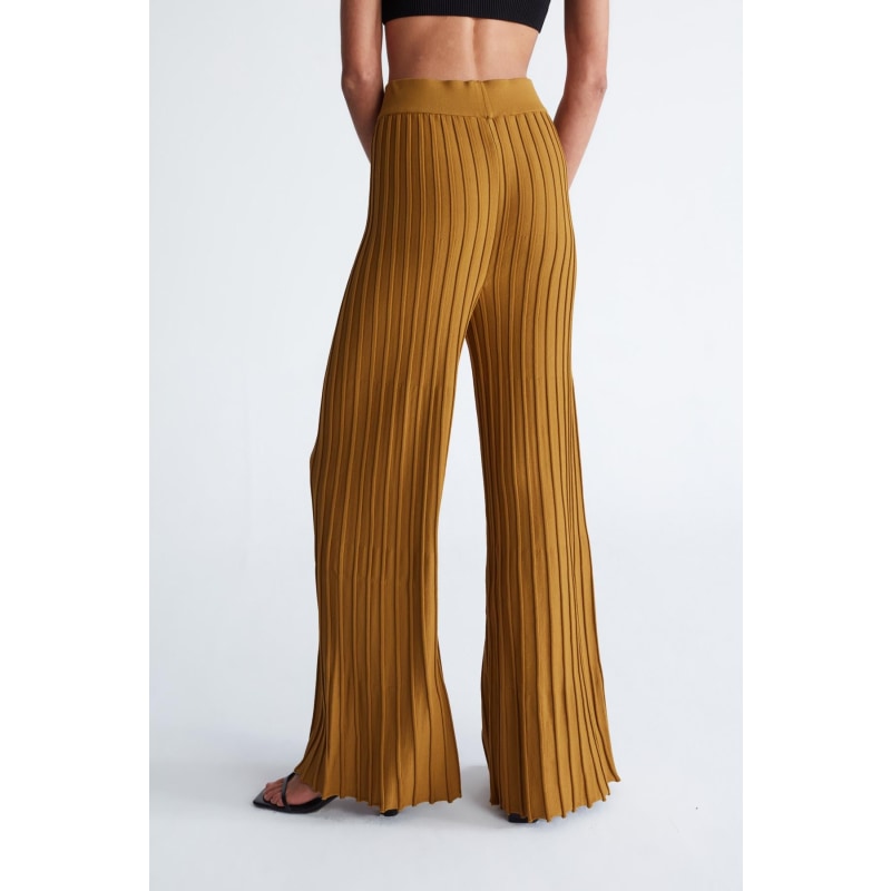 Viola Trousers Ribbed Knit Pants In Olive | Peraluna | Wolf & Badger
