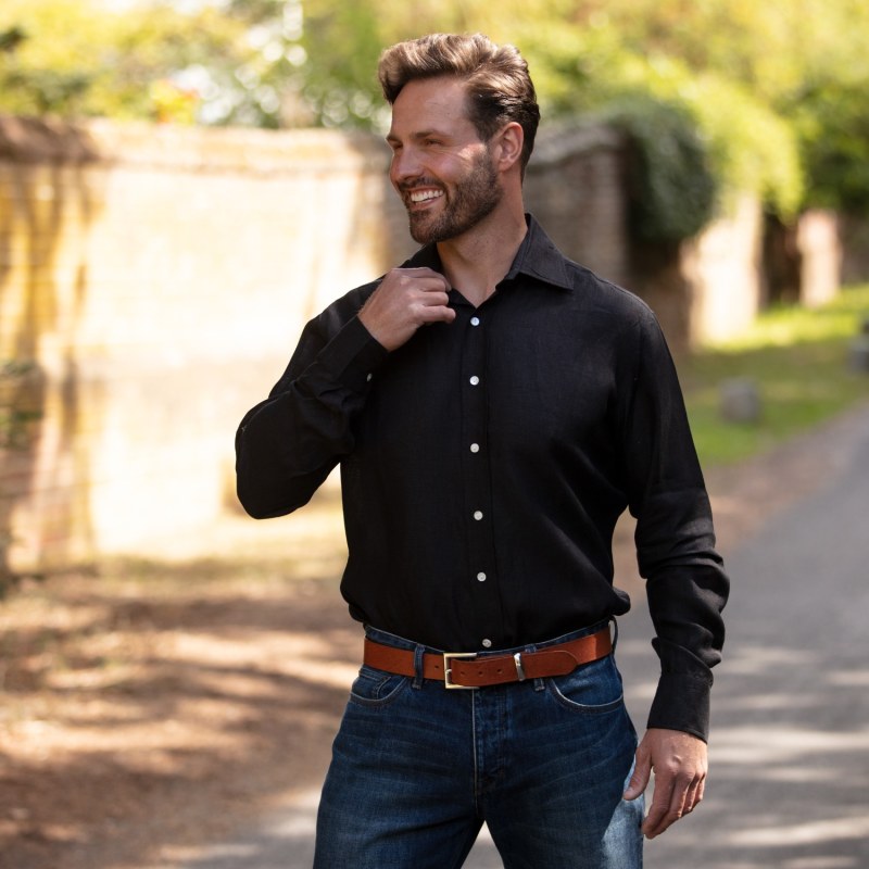 Mens Classic Linen In Black | Antra Designs | Wolf & Badger