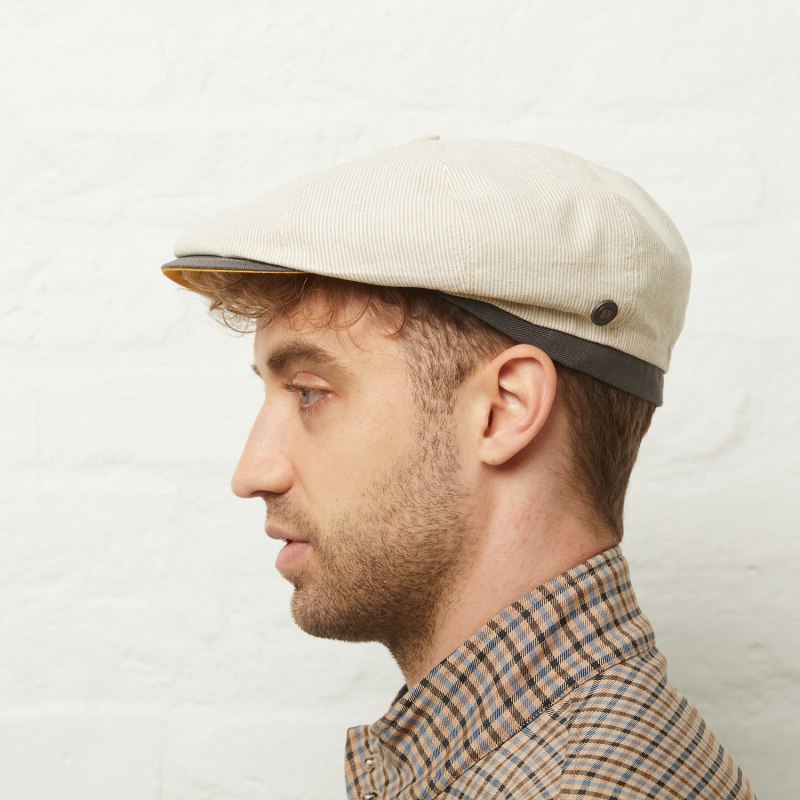 Raggie Natural Linen Cotton Summer Italian Flat Cap For Men | Dasmarca ...