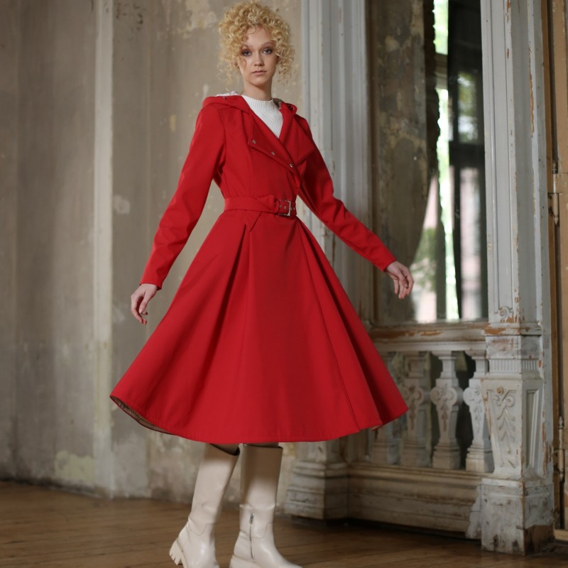 Red Fitted And Flared Design Coat: Queen Of Hearts | RainSisters | Wolf ...