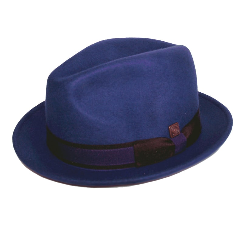 Robin Cobalt Blue Wool Felt Two Tone Trilby Fedora Hat | Dasmarca Hats ...