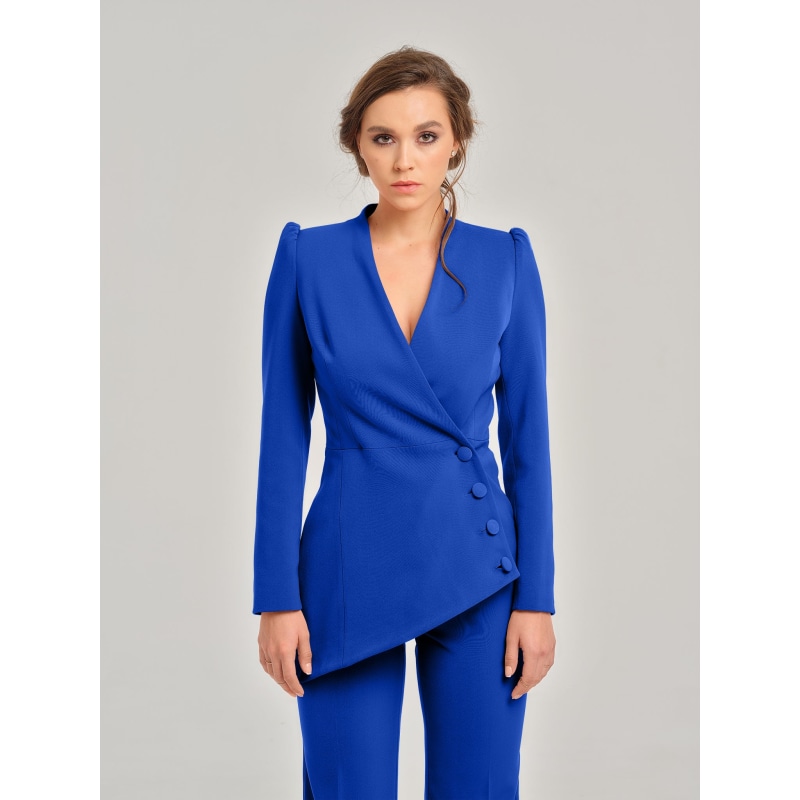 Royal Azure Asymmetric Power Suit | Tia Dorraine | Wolf & Badger