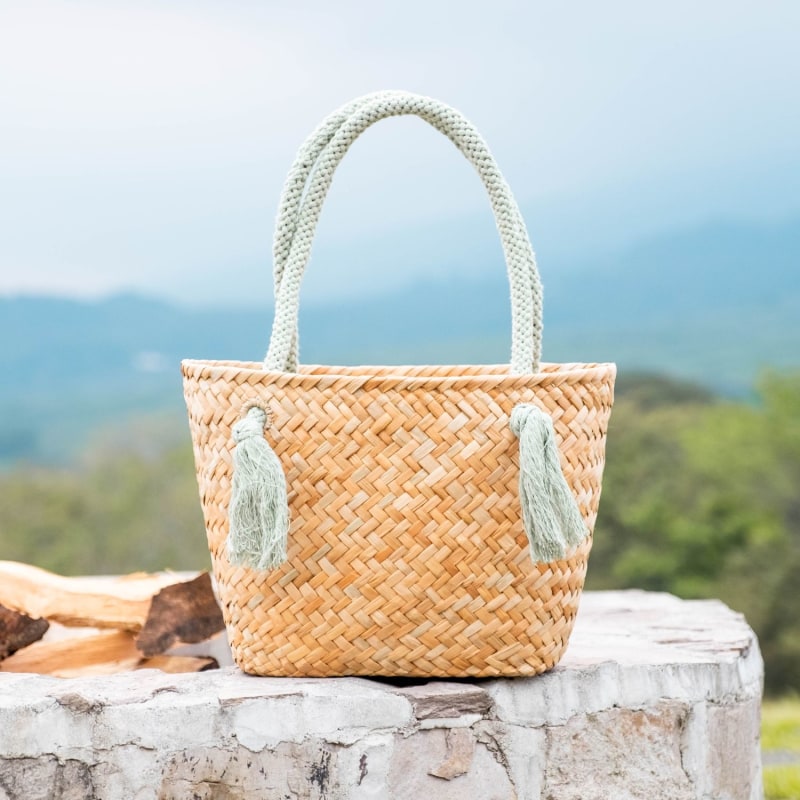 Sage Large Classic Tote Bag With Braided Handles | LIKHÂ | Wolf & Badger