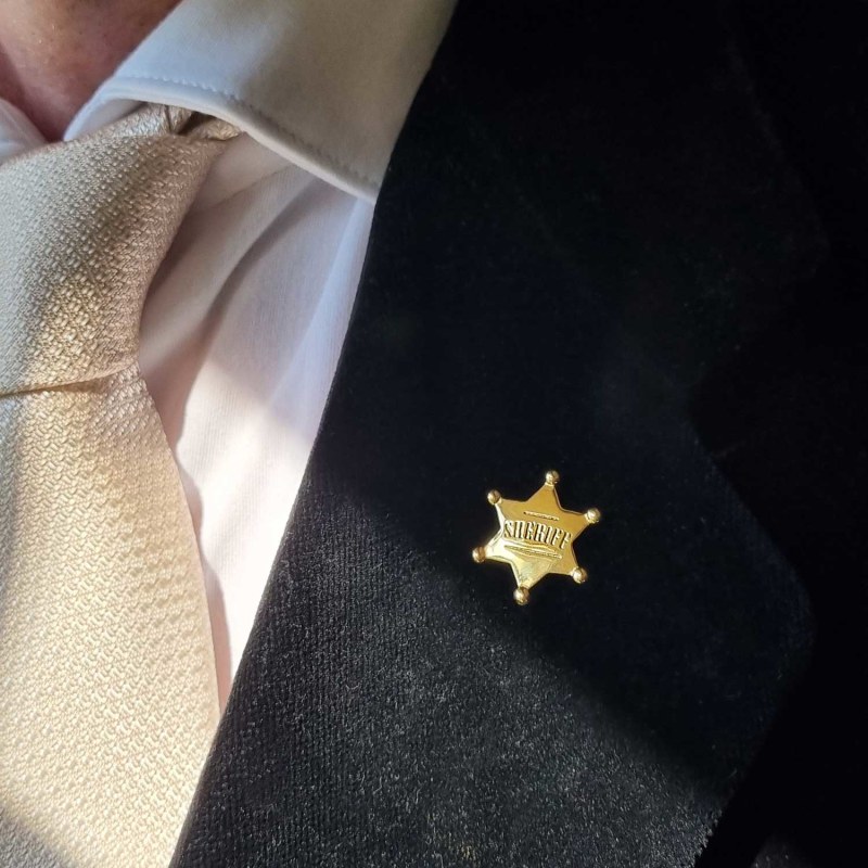 Sheriff Badge Lapel Pin – Gold | Lee Renee | Wolf & Badger