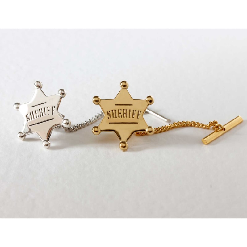 Sheriff Badge Lapel Pin – Gold | Lee Renee | Wolf & Badger