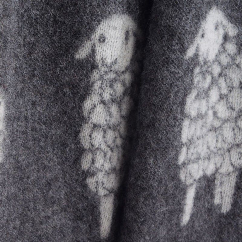 Soft Black Mima Sheep Wool Throw | J.J.Textile | Wolf & Badger