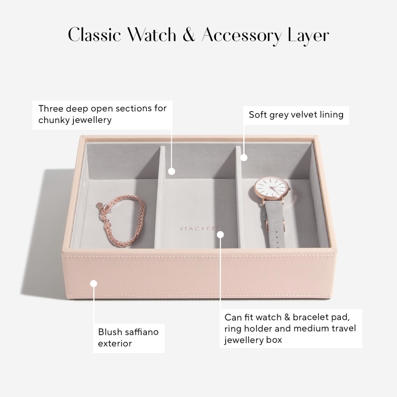 Stackers Blush Pink Classic Set Of Four Champagne Gold | Stackers | Wolf & Badger