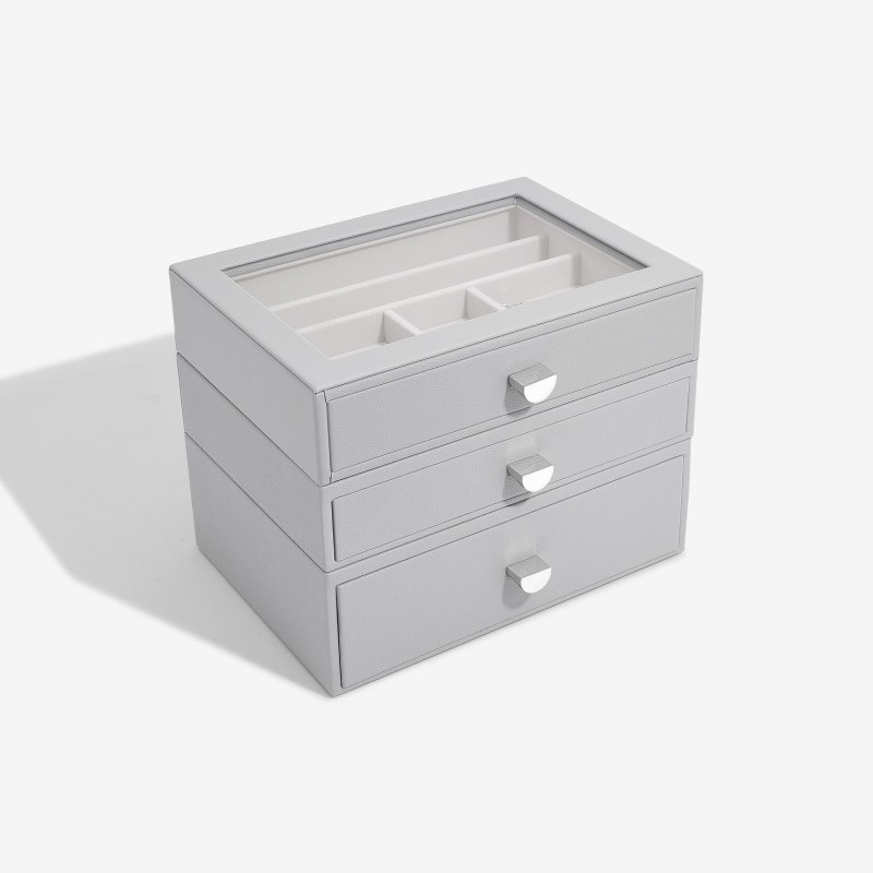 Stackers Classic Pebble Grey Set Of Three Drawers | Stackers | Wolf ...