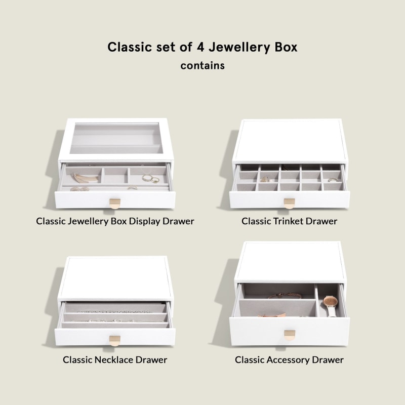 Stackers Classic White Pebble Set Of Four Drawers | Stackers | Wolf & Badger