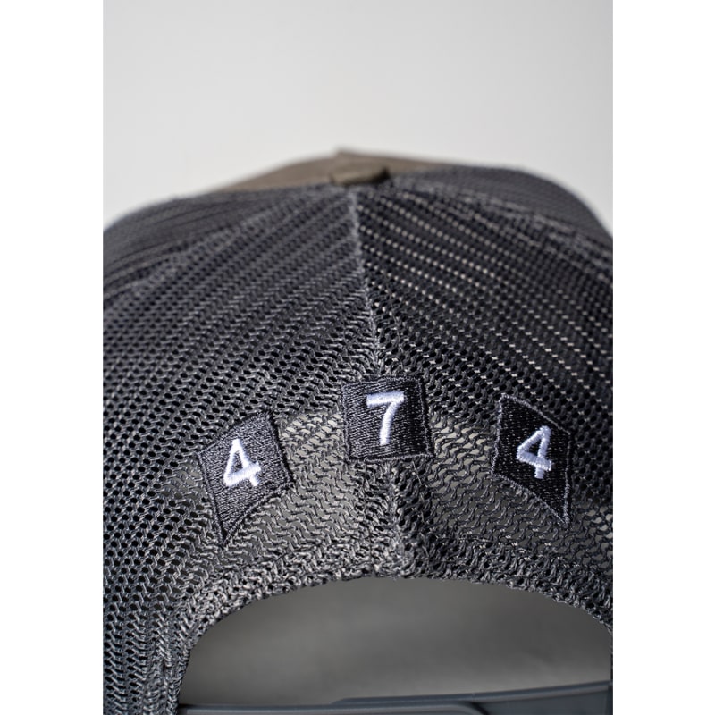 474 Bars Embroidered Trucker Hat - Stone Grey | 474 co | Wolf & Badger