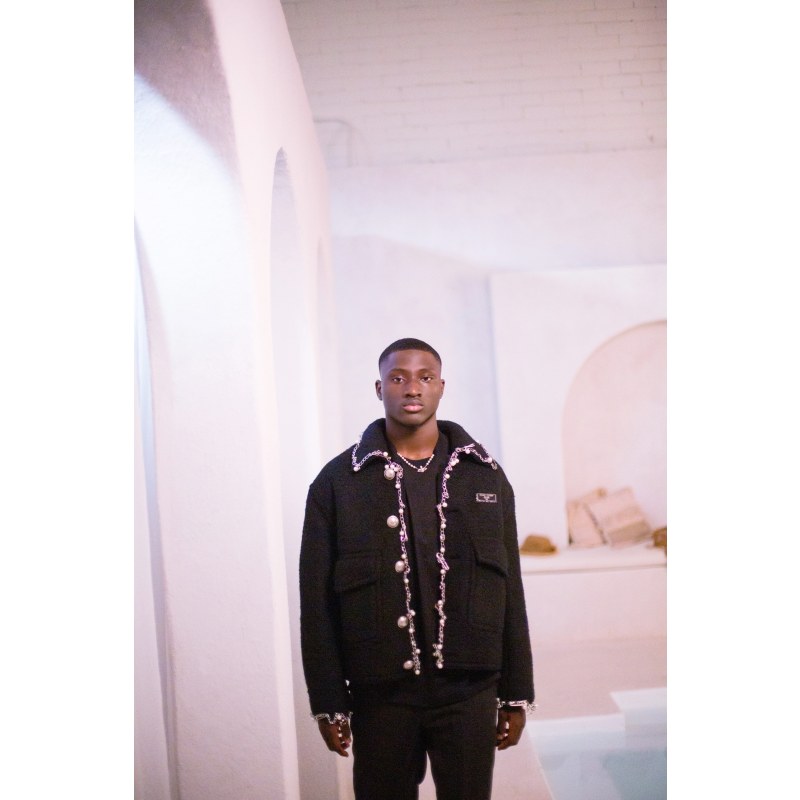 Stud & Pearls Embellished Jacket | SAINT PERRY | Wolf & Badger