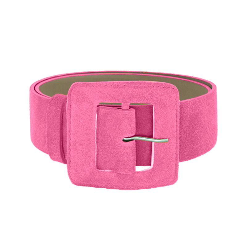 Suede Square Buckle Belt - Bubblegum Pink | BeltBe | Wolf & Badger